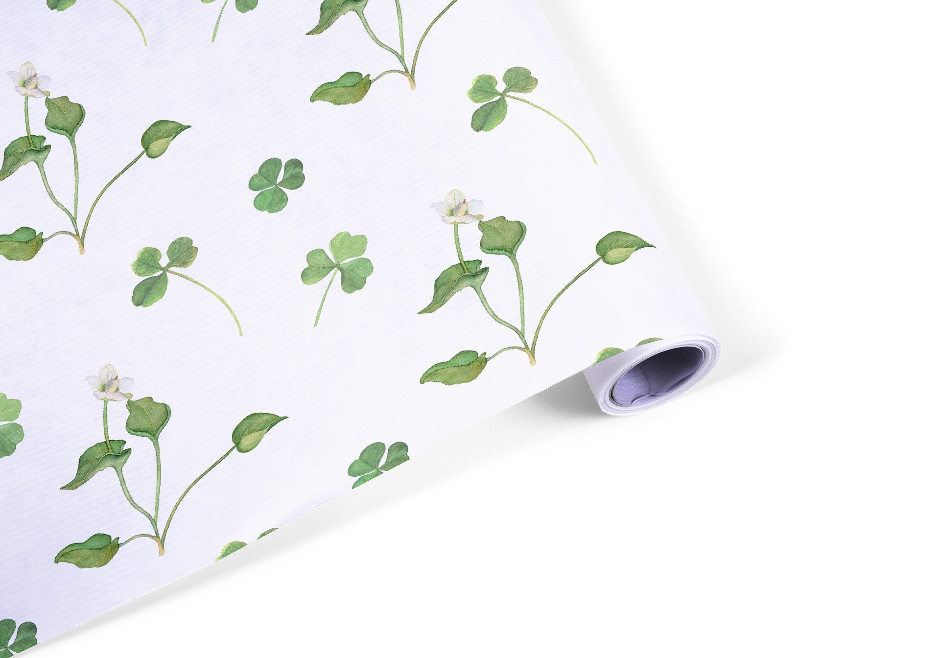Watercolor Wildflower Digital Paper Greenery Leaves Clover - Etsy
