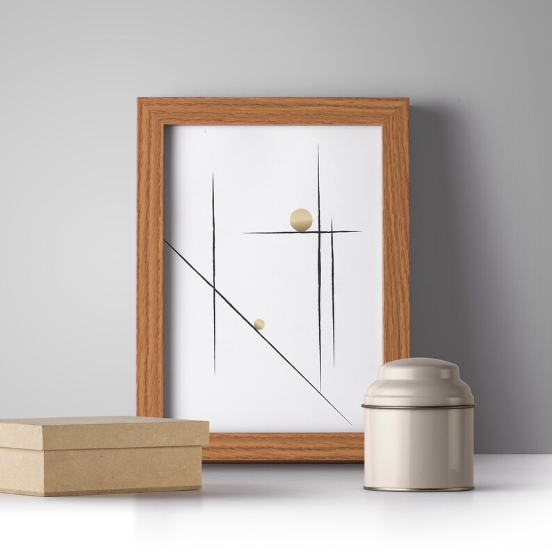 Arte de línea abstracta, Arte lineal, Arte de pared abstracto, Cartel ...