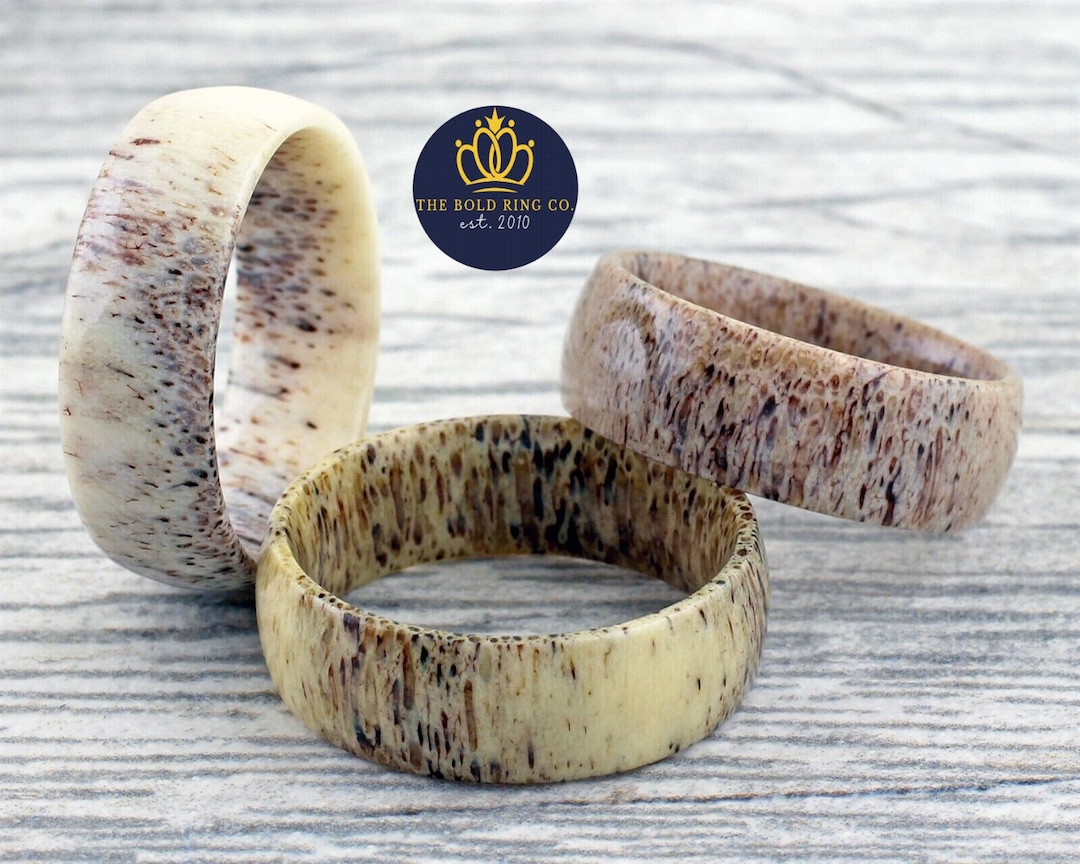 Genuine Deer Antler Ring, Elk Antler Ring, Moose Antler Ring, Unique Outdoor Ring, Antler ...