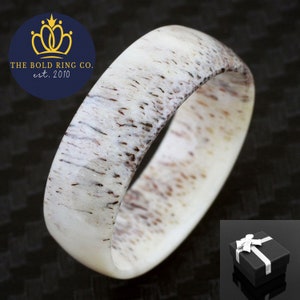 Genuine Deer Antler Ring, Elk Antler Ring, Moose Antler Ring, Unique Outdoor Ring, Antler ...