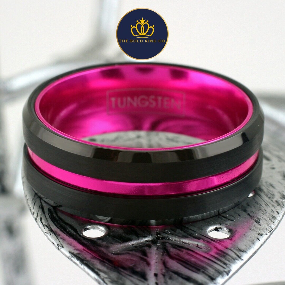 Thin Pink Line Ring, Breast Cancer Awareness Ring - Etsy