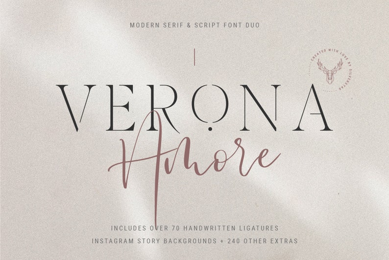 Verona Amore - Modern Serif and Script Font Duo & Extras - Etsy UK