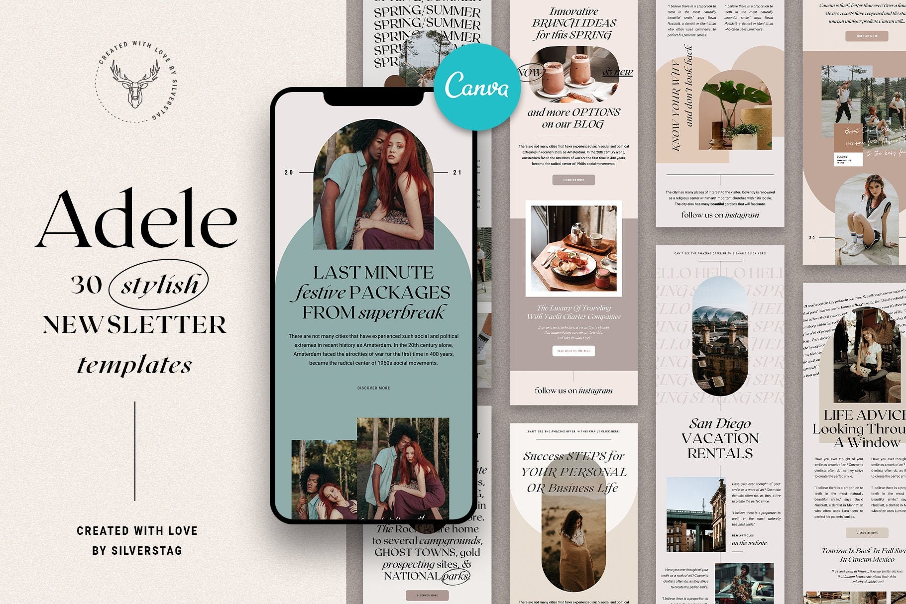 Adele Canva Newsletter Templates - Etsy