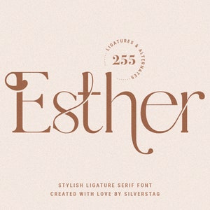 Esther - Stylish Ligature Serif Font - Etsy