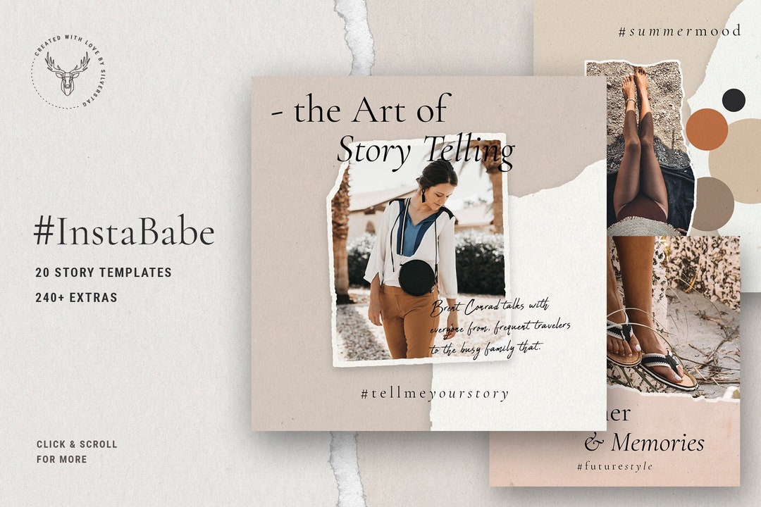 Instababe - Instagram Post Templates, Creative, Modern, Torn Paper ...