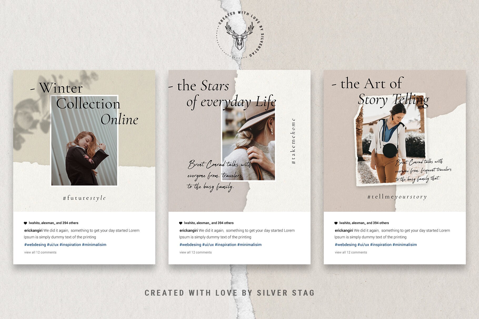 Instababe Instagram Post Templates Creative Modern Torn - Etsy