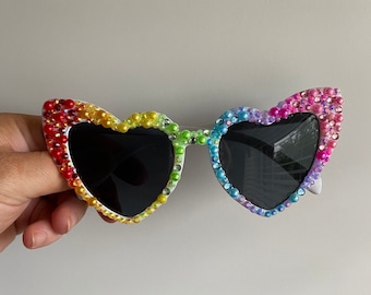 Double Rainbow Sunglasses Pride Festival Glasses Rainbow - Etsy