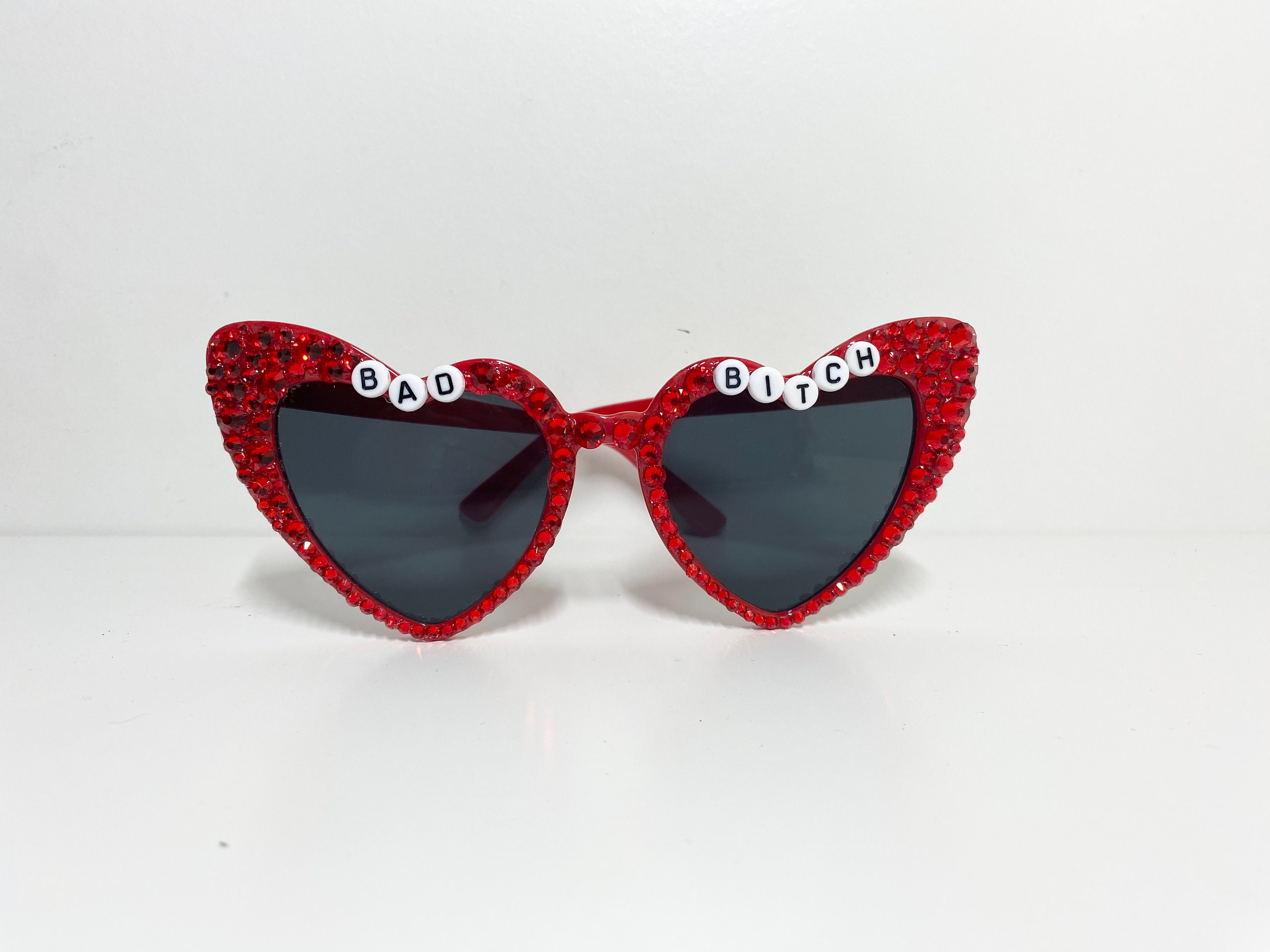 Red Heart Bad Bitch Sunglasses Etsy