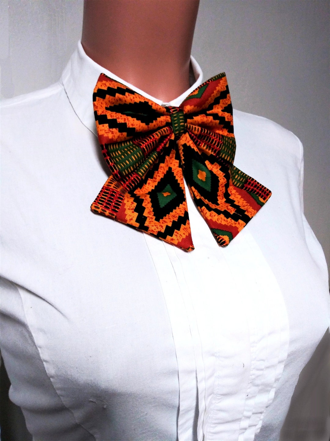 Womens Bow Tie 023 Ladies Bow Brooch African Print Kente Cloth Ankara ...