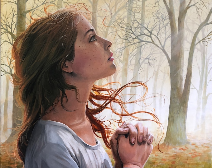 Praying Woman Art Print the Spirit of Truth Christian Art - Etsy