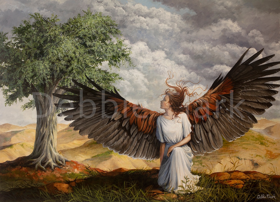 Art Print on A2 - Woman With Eagle Wings - Christian Art - Limited ...
