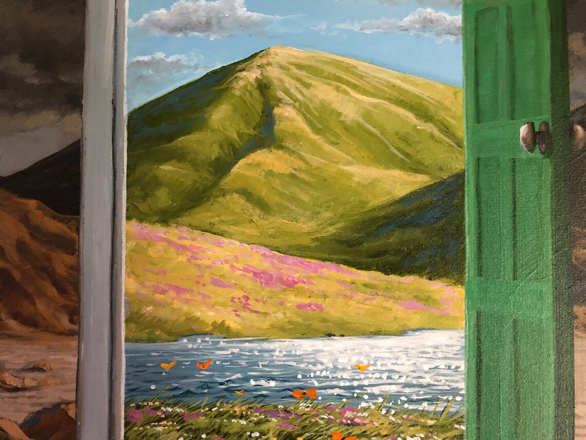 Original Art the Door to Life Acrylic Painting on - Etsy