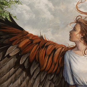 Art Print on A2 - Woman With Eagle Wings - Christian Art - Limited ...