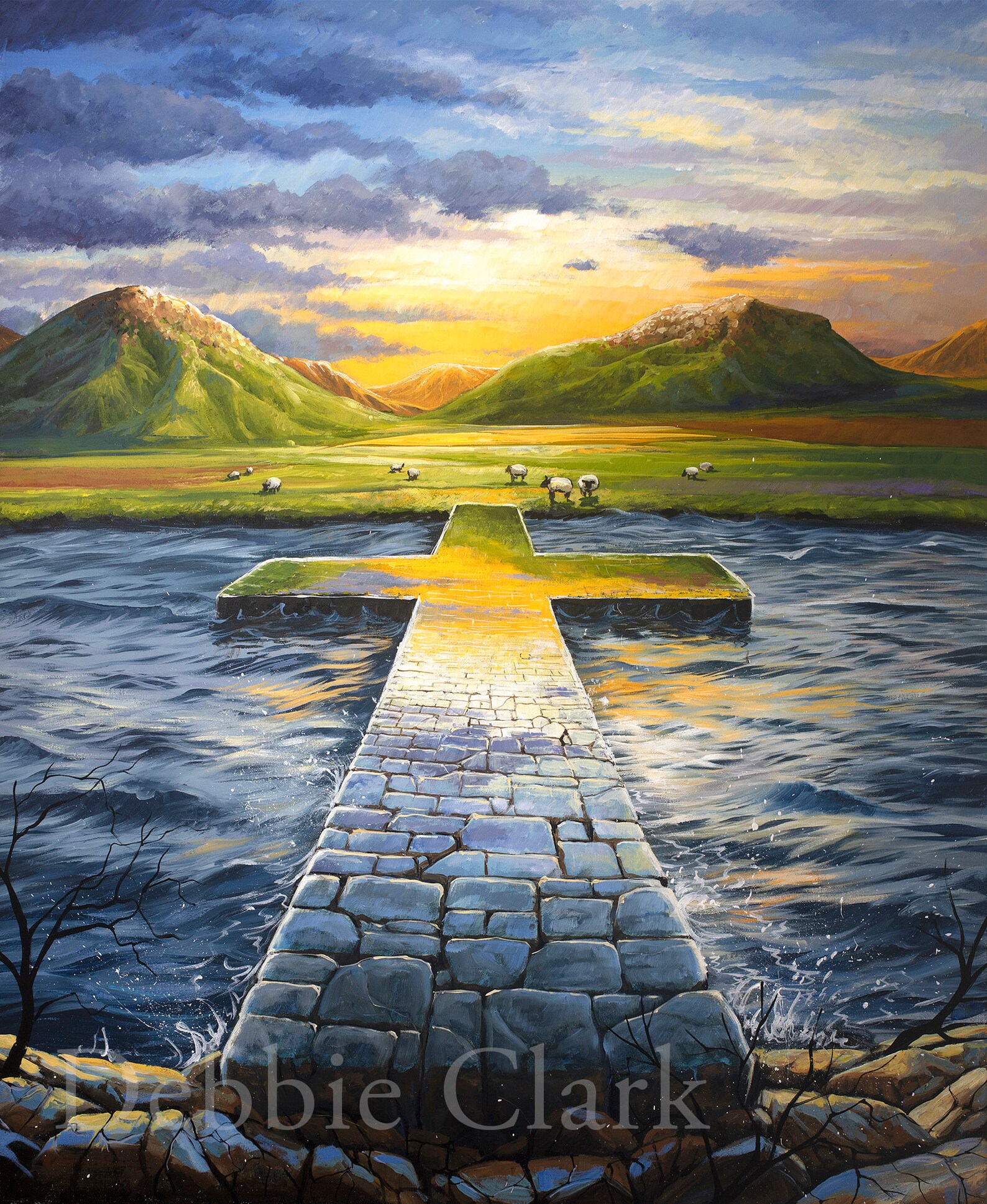 The Bridge Over Water Giclee Art Print Christian Art - Etsy UK