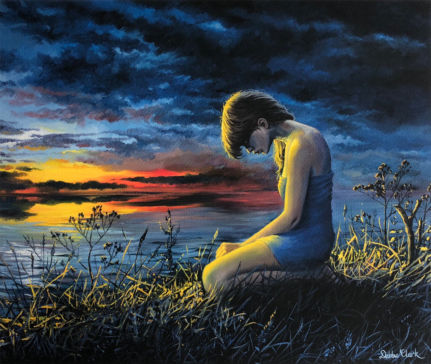 Girl Praying Painting