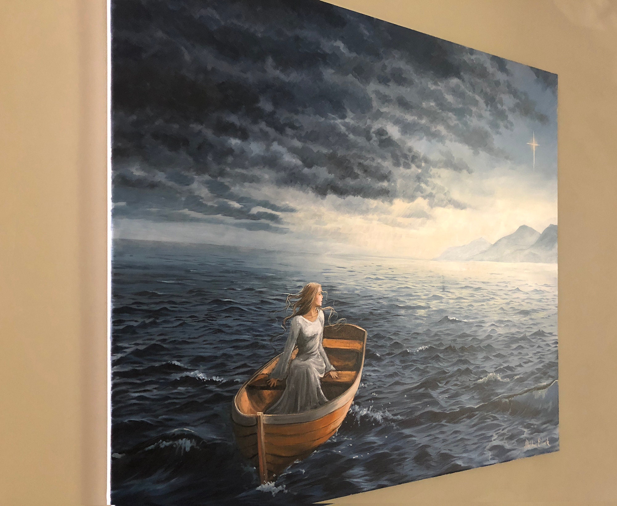 Original Art Lost at Sea Christian Art Acrylic Painting | Etsy