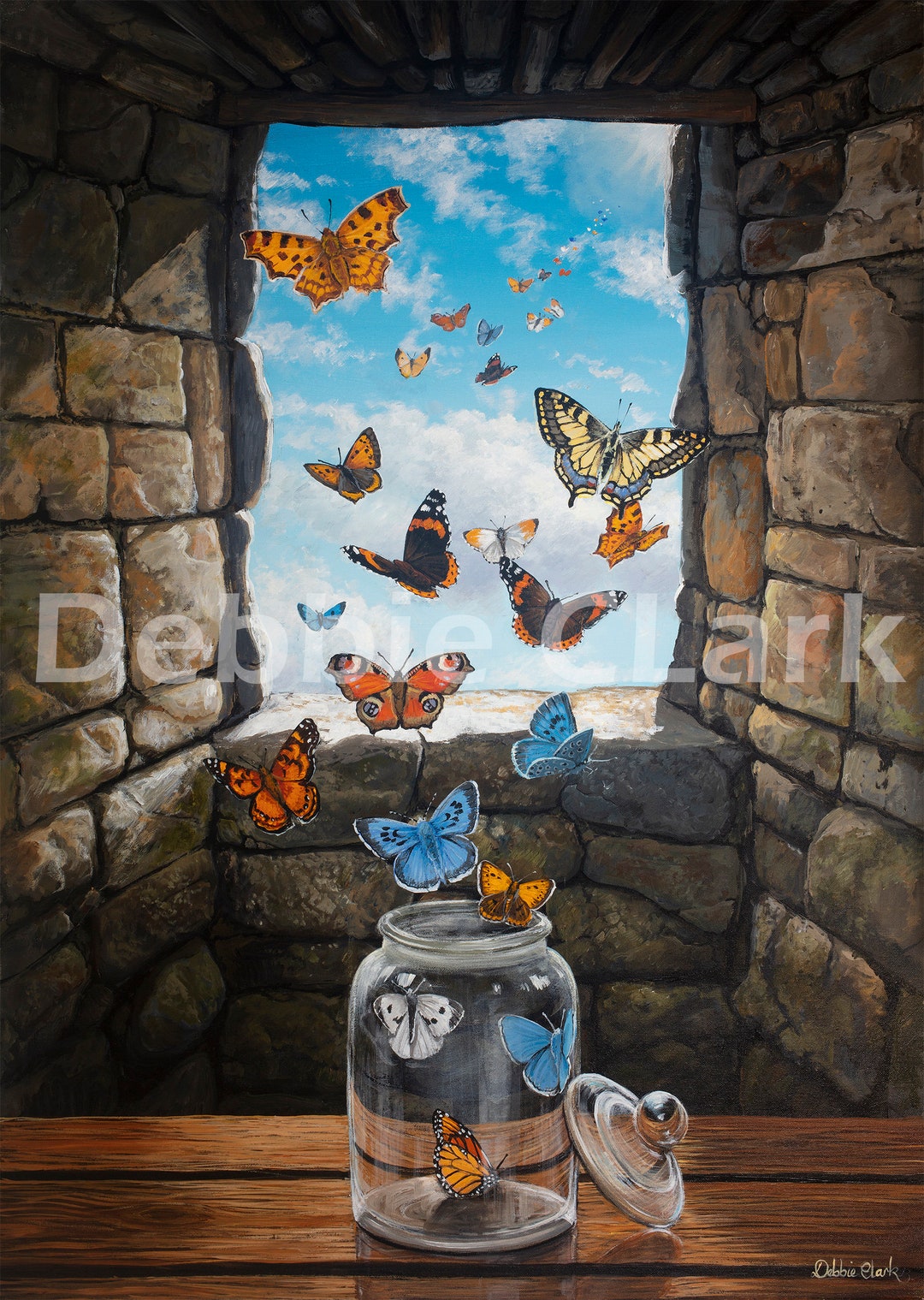 Art Print on A3 - the Spirit of Freedom - Butterflies Painting - Etsy