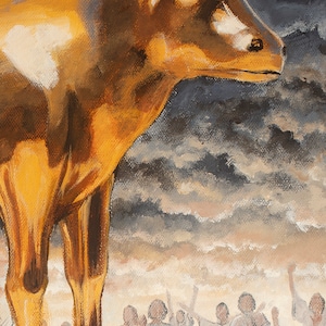Original Painting - the Golden Calf - Biblical Art on Canvas - Etsy