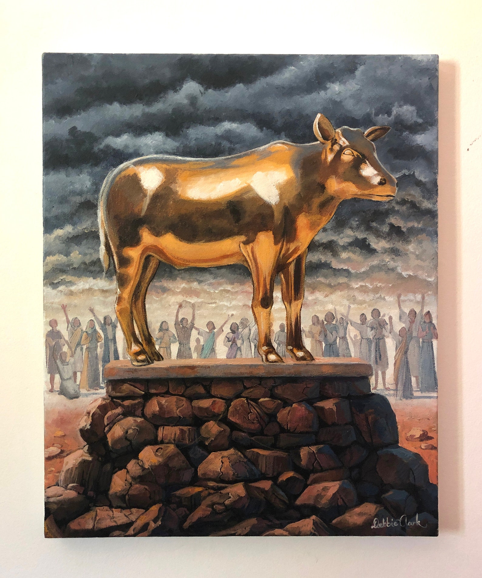 Original Painting - the Golden Calf - Biblical Art on Canvas - Etsy