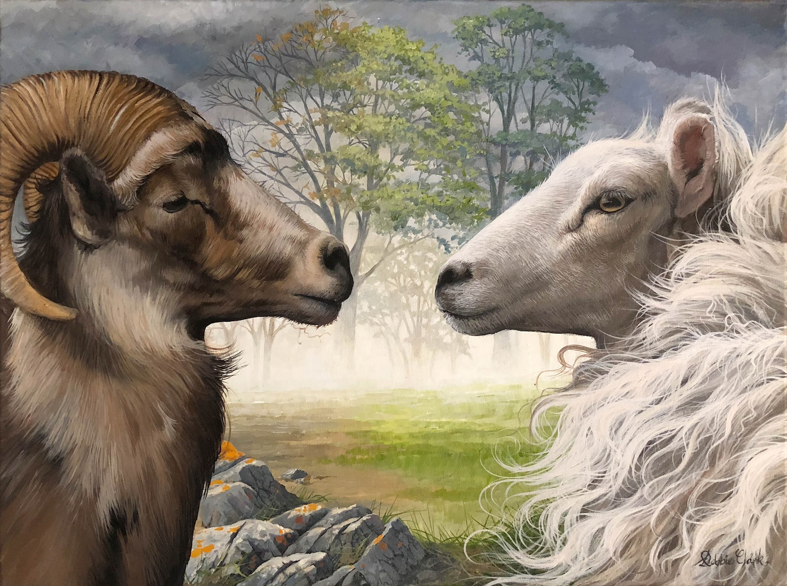 The Sheep and the Goat Art Print Christian Animal Art - Etsy