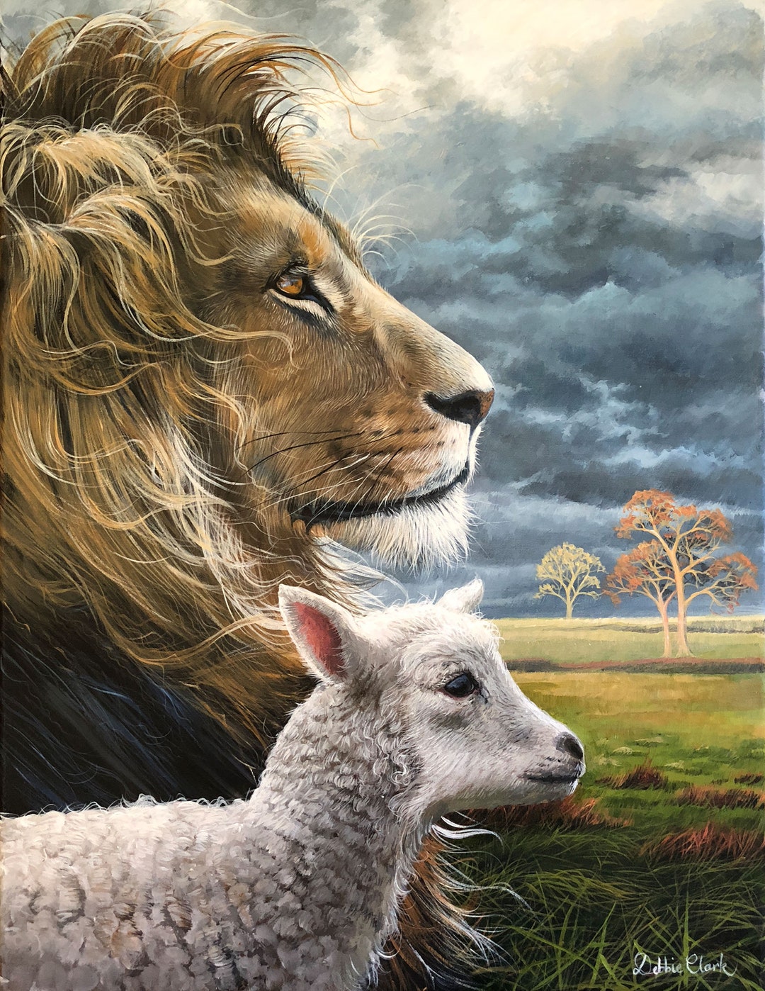 Lion and the Lamb - Christian Animal Art - Limited Edition Giclee Print ...