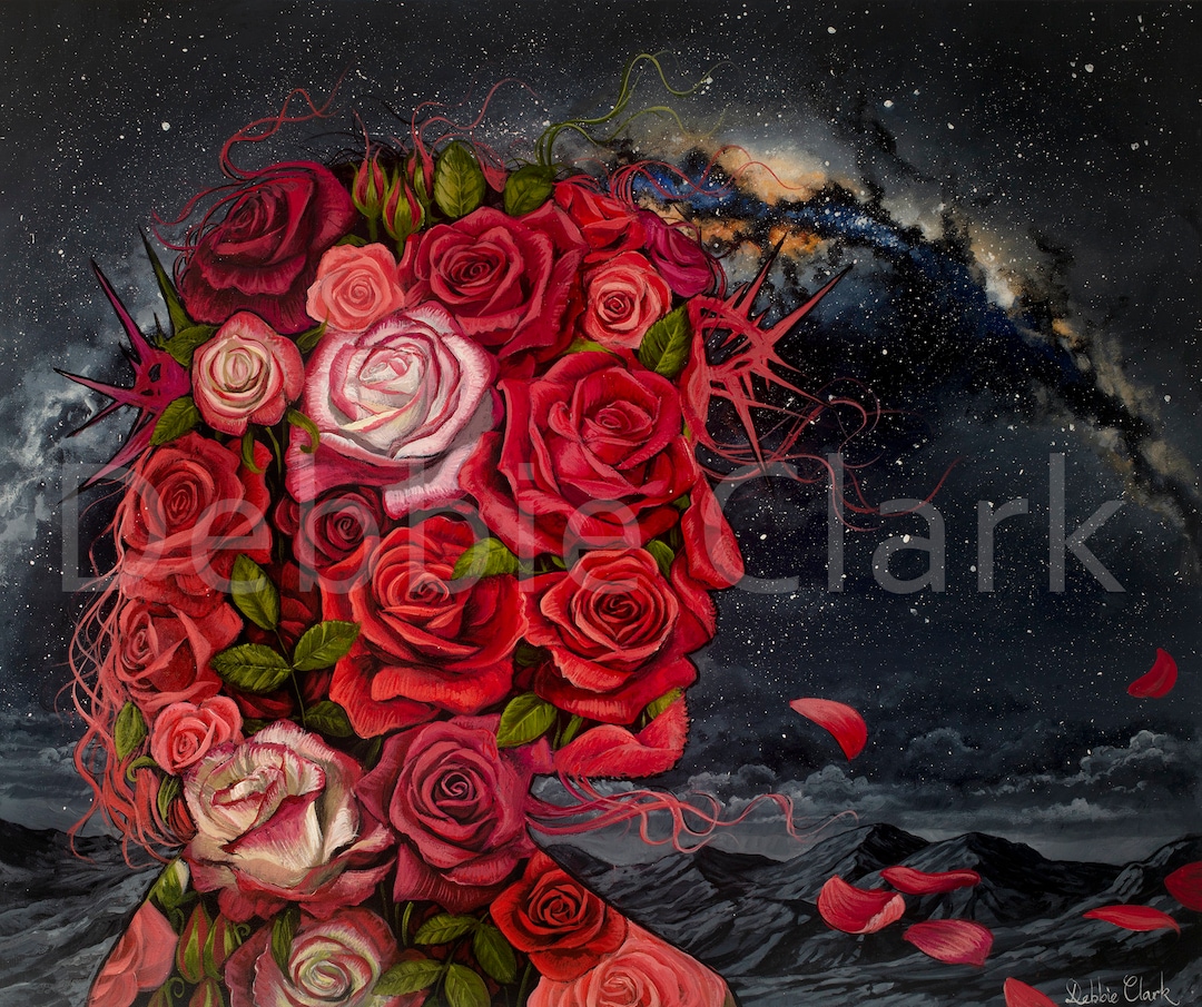 Giclee Art Print - the Love of God - Roses and Jesus Christ Art ...