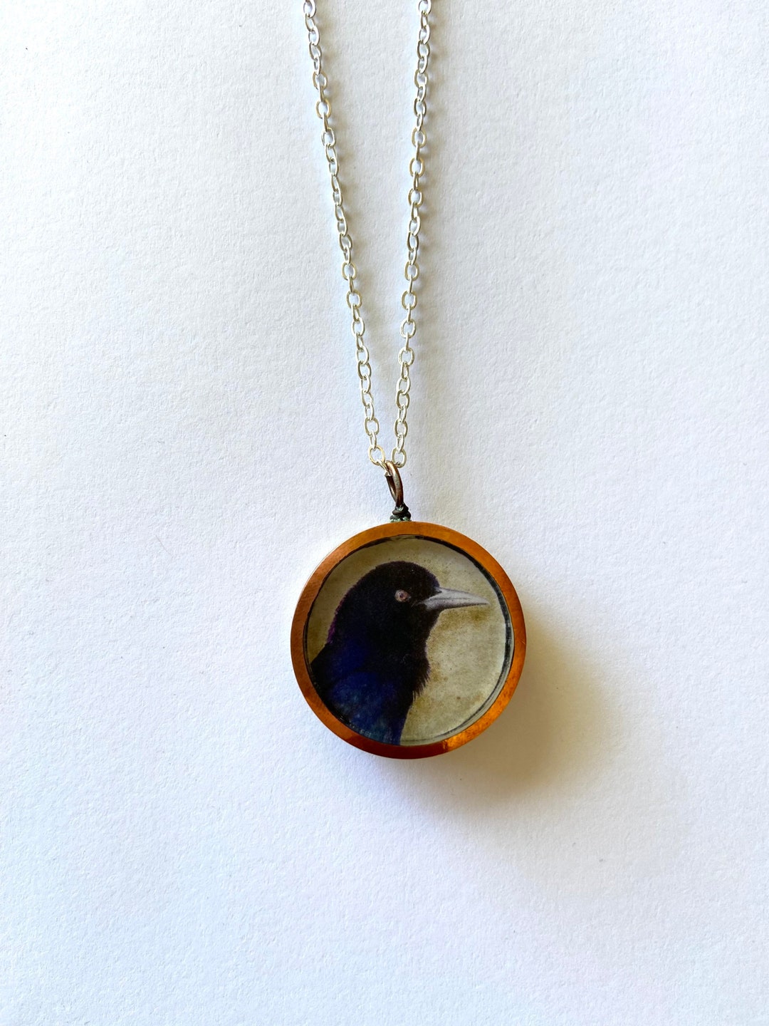 The Grackle Mixed Metal Copper and Brass Jewelry Pendant Necklace - Etsy