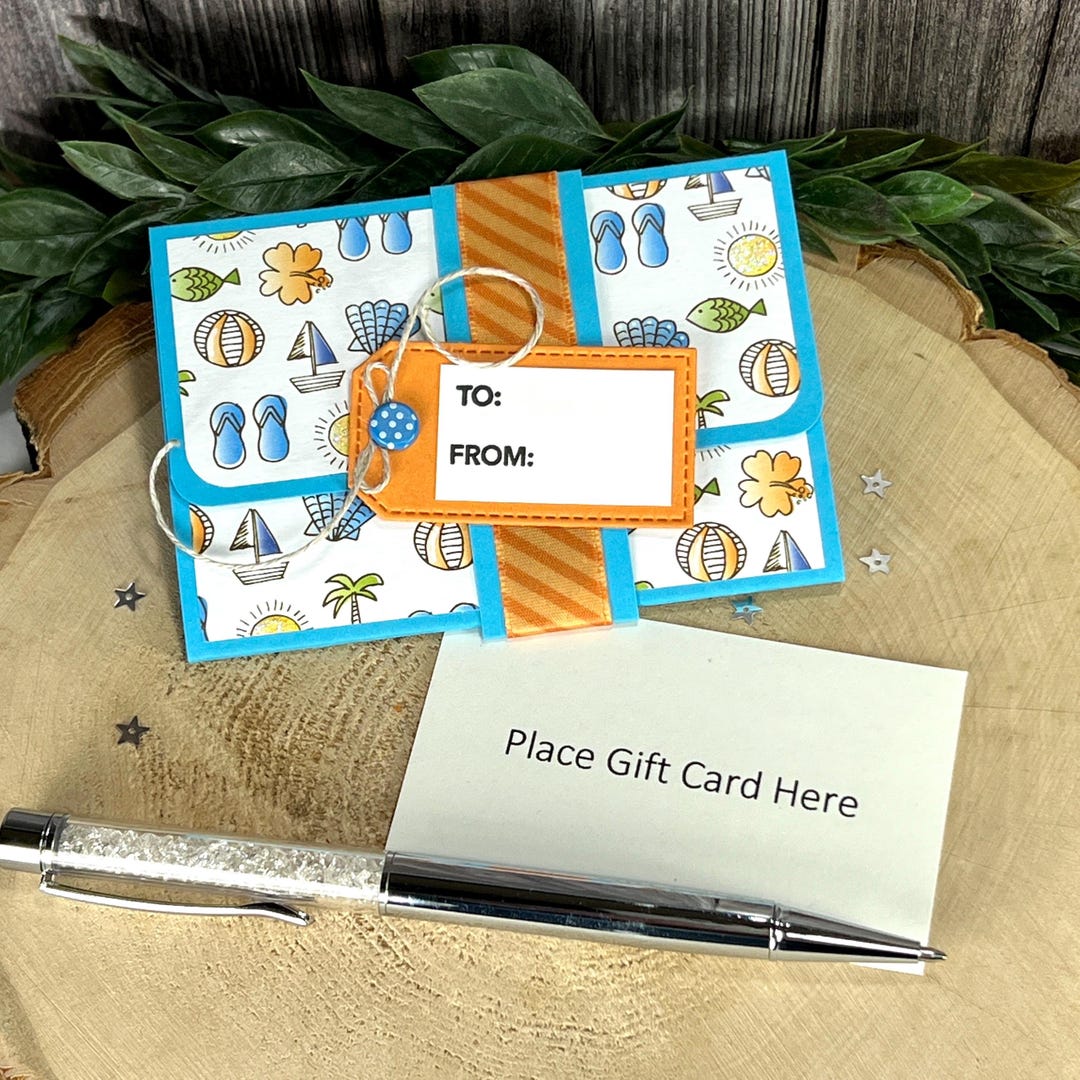 Beach Theme Birthday Gift Card Holder With Glitter - Etsy