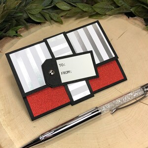 Graduation Gift Card Holder Red and Silver Pop up Grad Card - Etsy