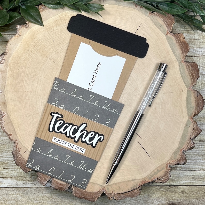 Coffee Cup Gift Card Holder for Teacher Thank You Card - Etsy