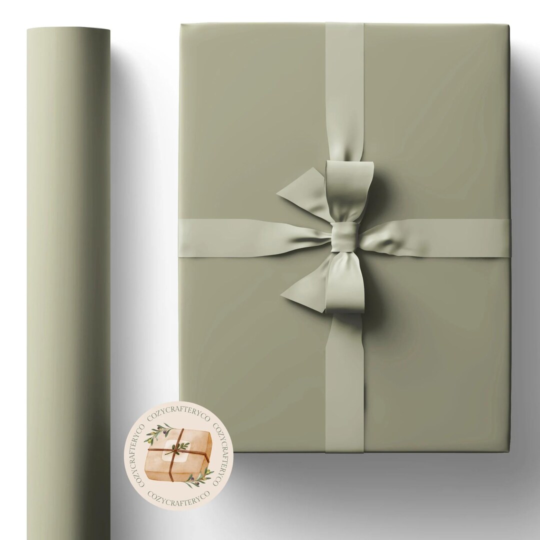 Luxury Sage Green Gift Wrapping Paper – Fine Art Paper Sheets, Satin or ...