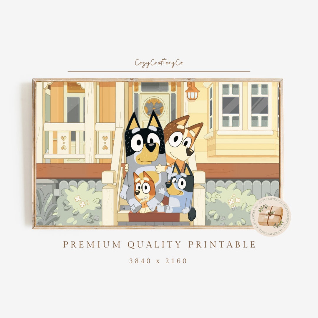 Bluey Scenery Art Print Family Portrait Digital Download, Bluey Decor ...