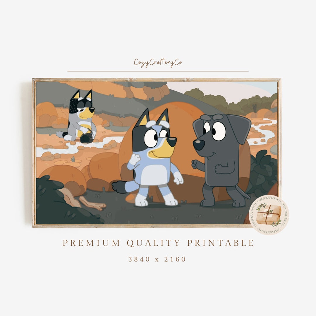 Bluey Scenery Art Print Jean-luc & Bluey Digital Download, Bluey Decor ...