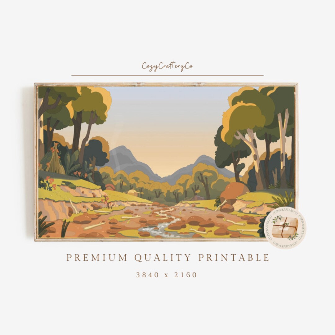 Bluey Scenery Art Print Nature Sunset Digital Download, Bluey Decor ...