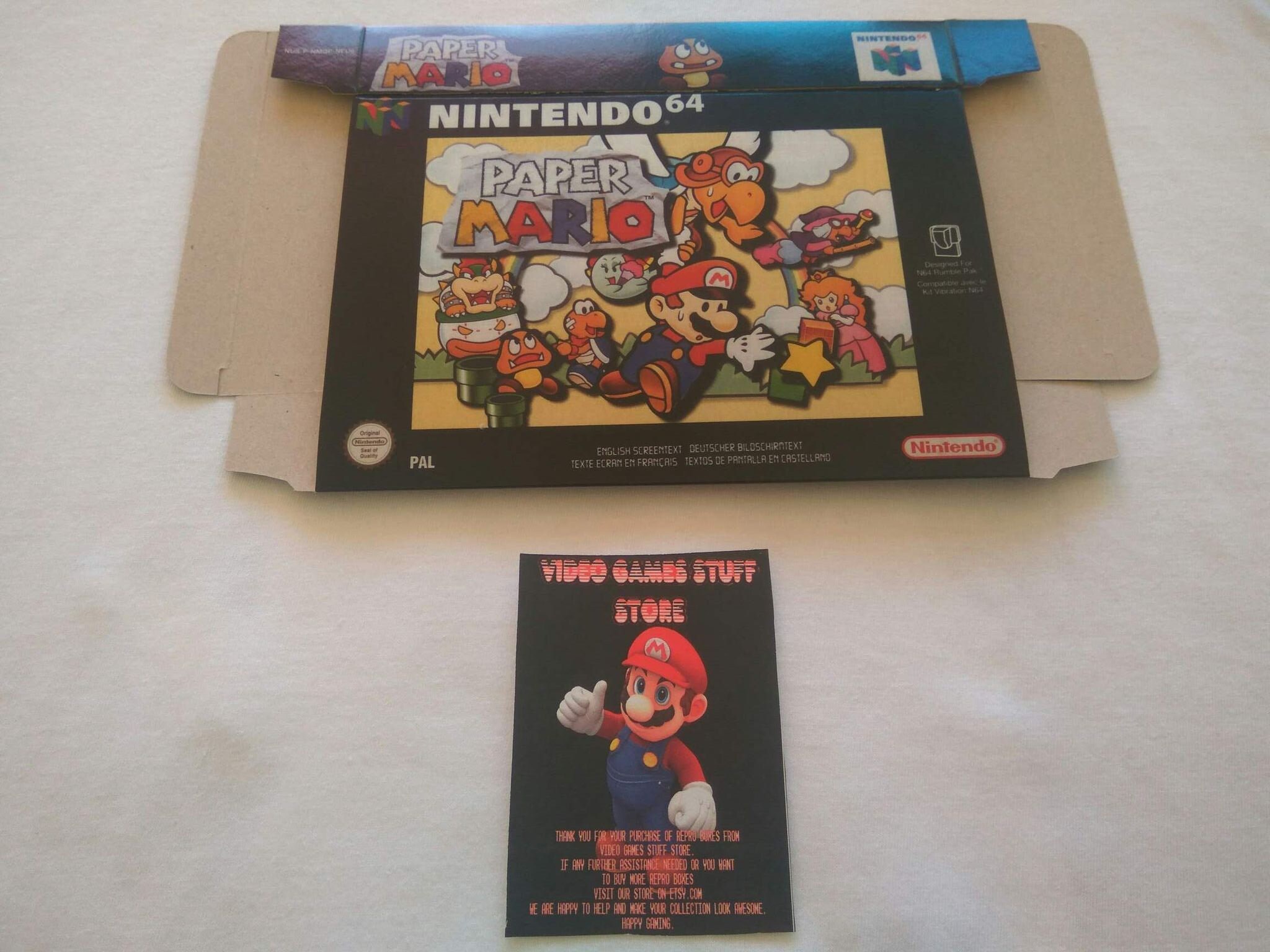 Paper Mario N64 / Nintendo 64 Repro Box / Caja de | Etsy