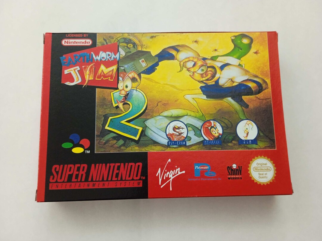 Earthworm Jim 2 SNES / Super NES Repro Box / Replacement Box Pal - Etsy