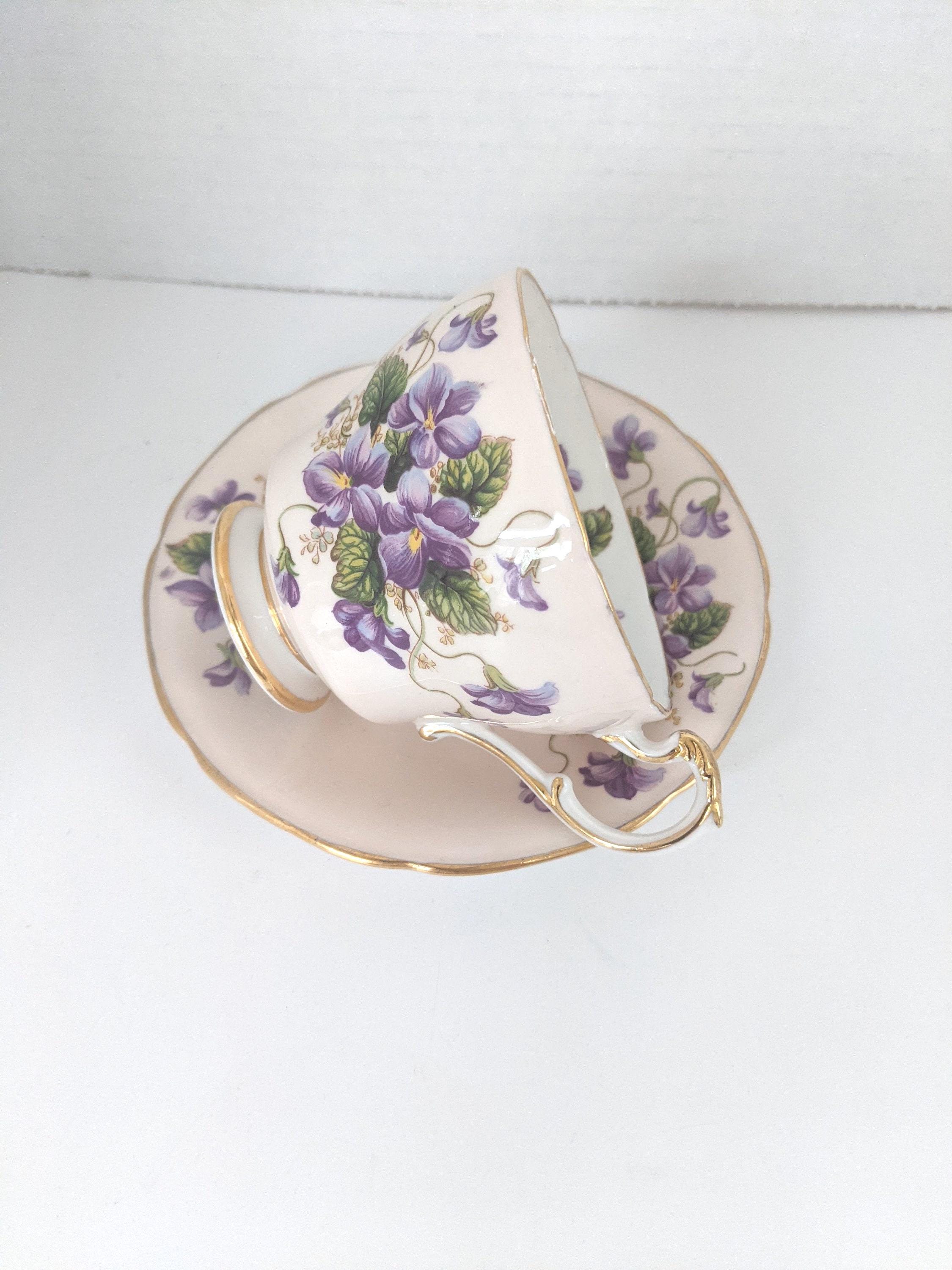 Pink Paragon Tea Cup With Purple Flowers and Gold Trim - Etsy Canada