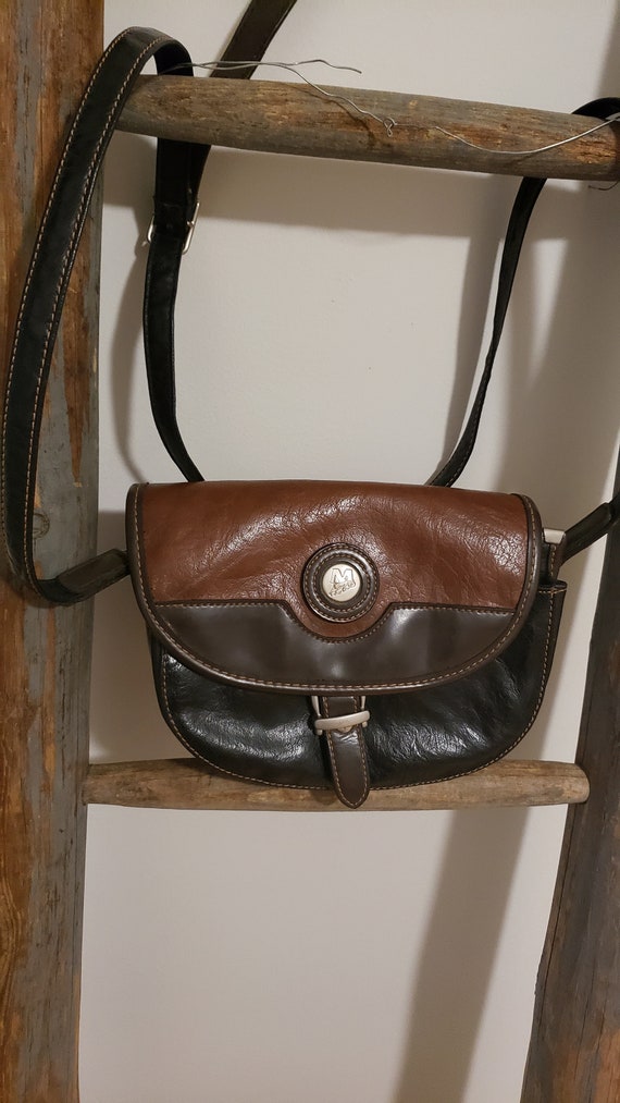 Vintage Mouflon Leather Small Cross Body Purse Black … - Gem