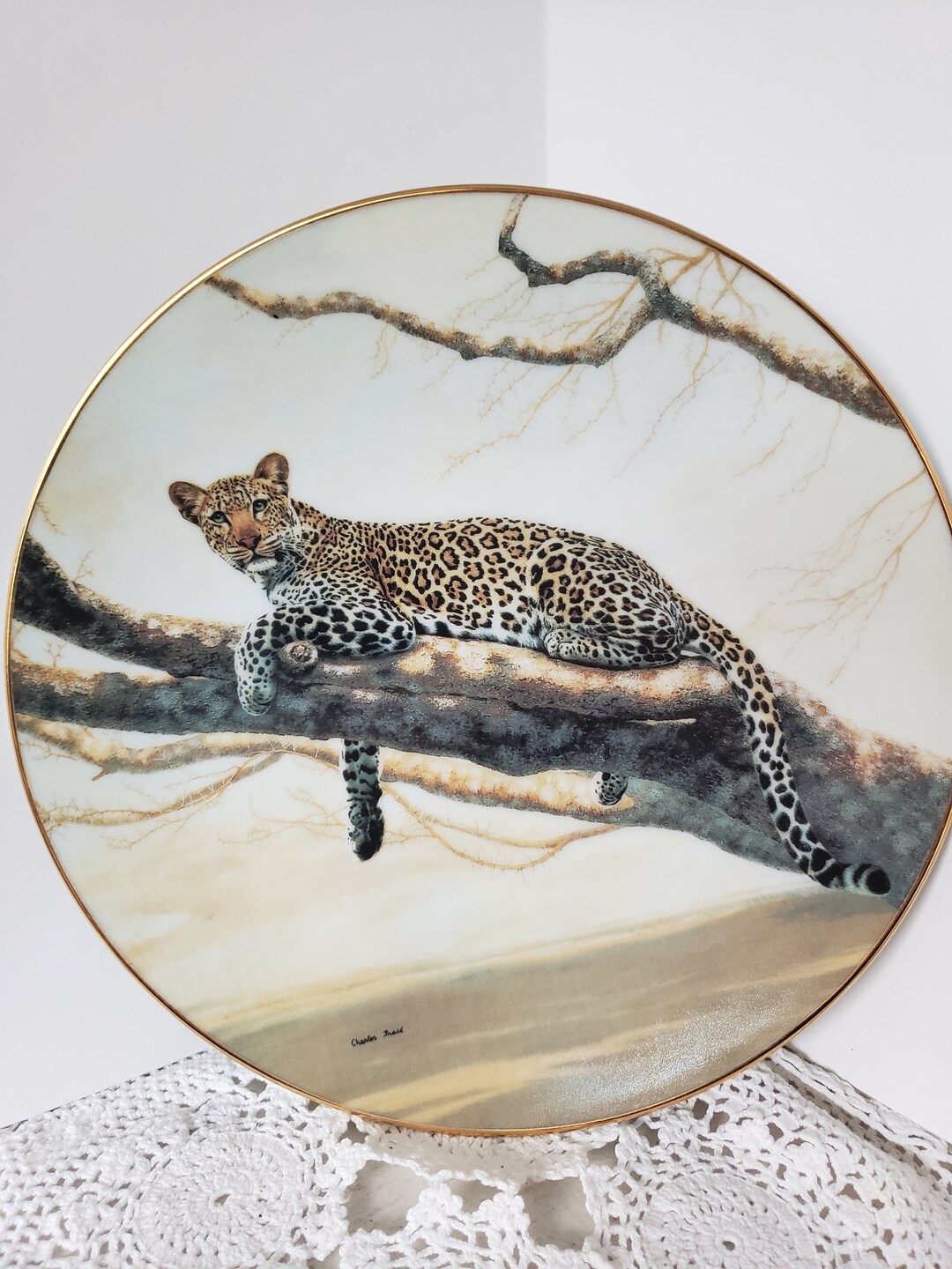 African Leopard Plate 1991 Collectors Edition Charles Frace the Seventh ...