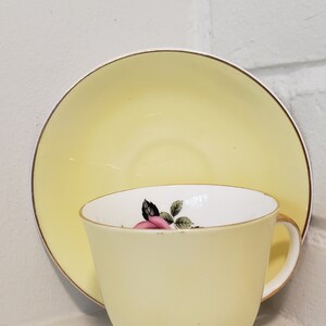 Vintage Argyle Yellow China Tea Set With Pink Rose Gold Gilt Tea Cup ...