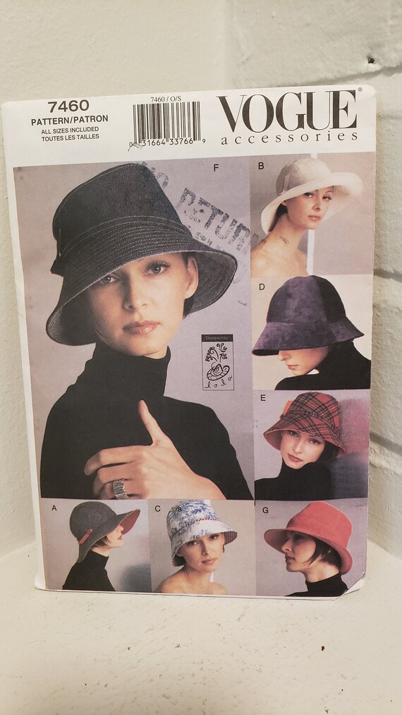 Vogue Hat Pattern All Sizes 7460 Fashion Forward Hats by Vogue - Etsy