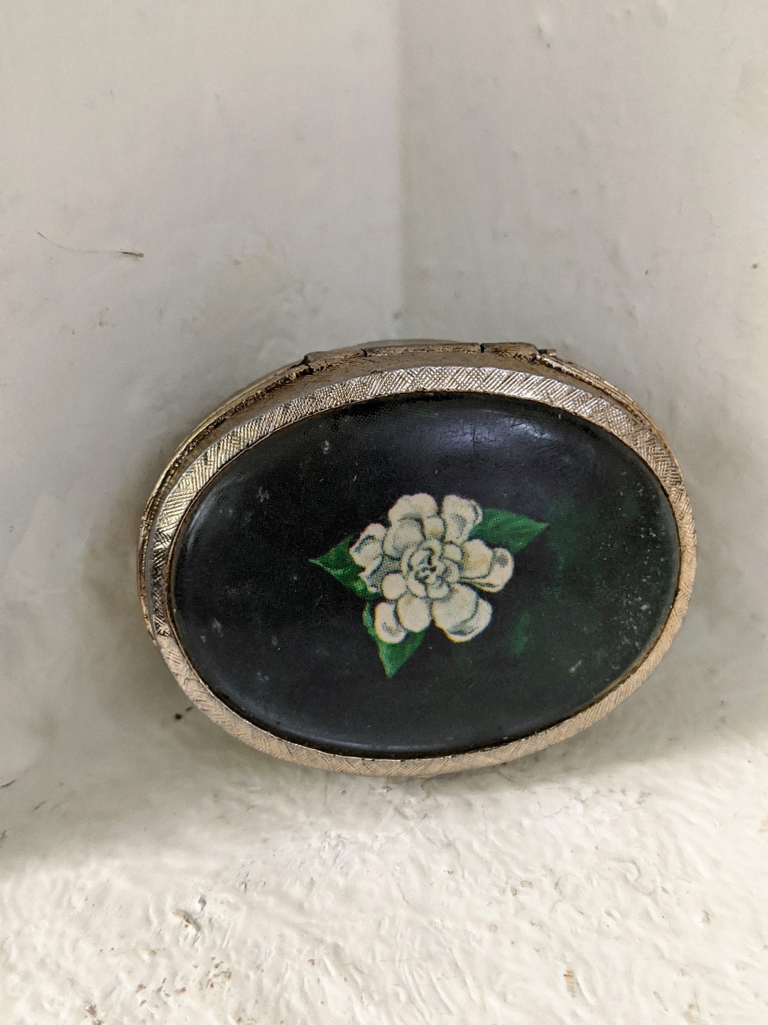 Vintage Solid Perfume Case Vintage tiny Case Vintage Floral Solid ...