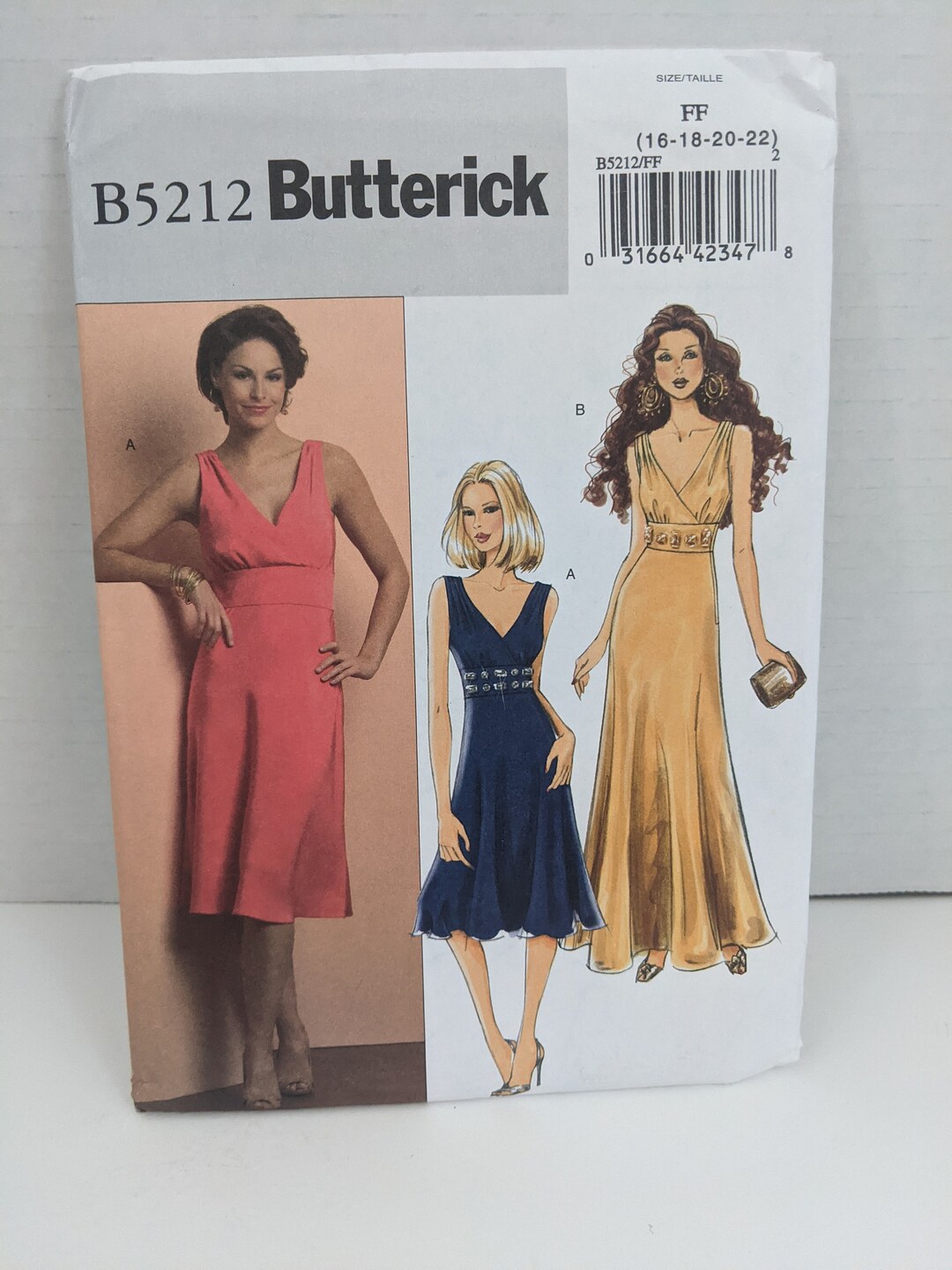 Summer Dress Pattern Butterick B5212 Size 16 to 22 UNCUT Variation on ...