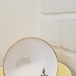 Vintage Argyle Yellow China Tea Set With Pink Rose Gold Gilt Tea Cup ...