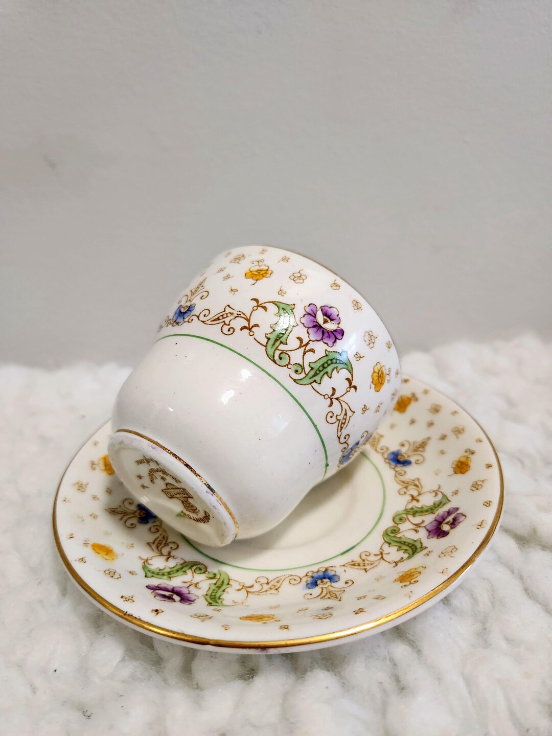 Barratts Tea Cup Saucer Hand Painted Accent Flowers Creighton Pattern ...