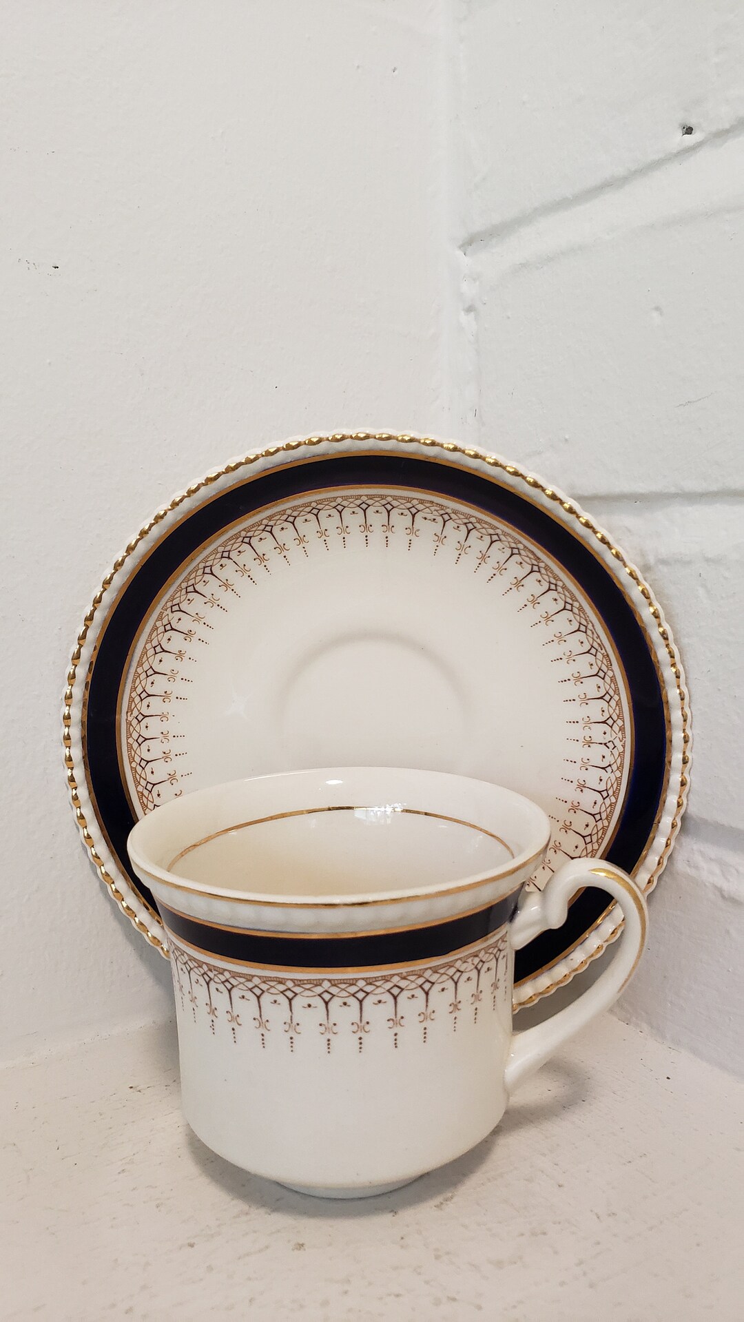 Vintage Solian Ware Tea Set With A Band of Cobalt Blue and Gold Gilt ...