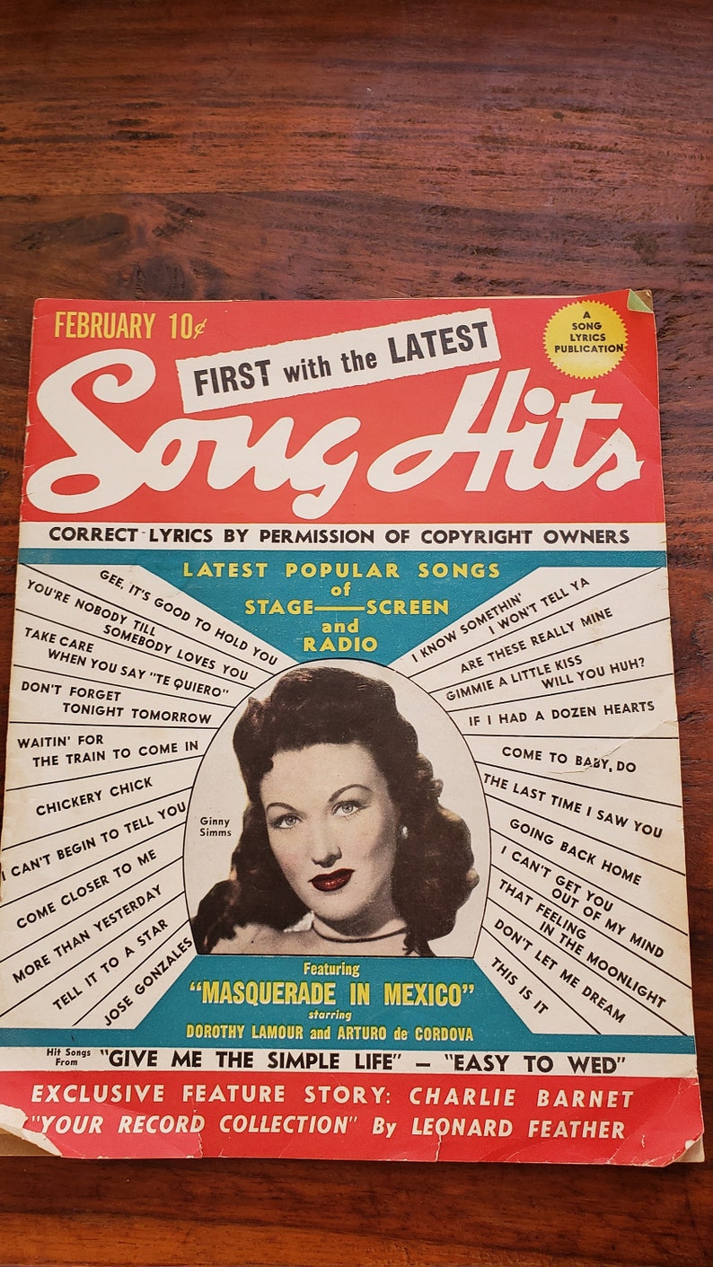 1946 Song Hits Magazine: Vintage Sheet Music, Stage Screen Radio - Etsy