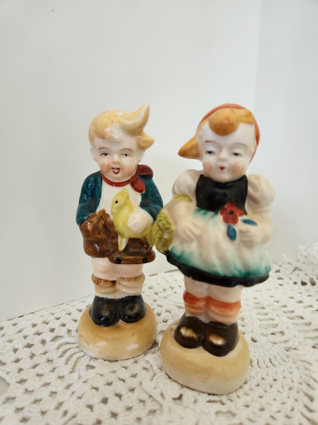 Vintage Dutch Girl and Boy Salt Pepper Shakers Occupied Japan Salt ...