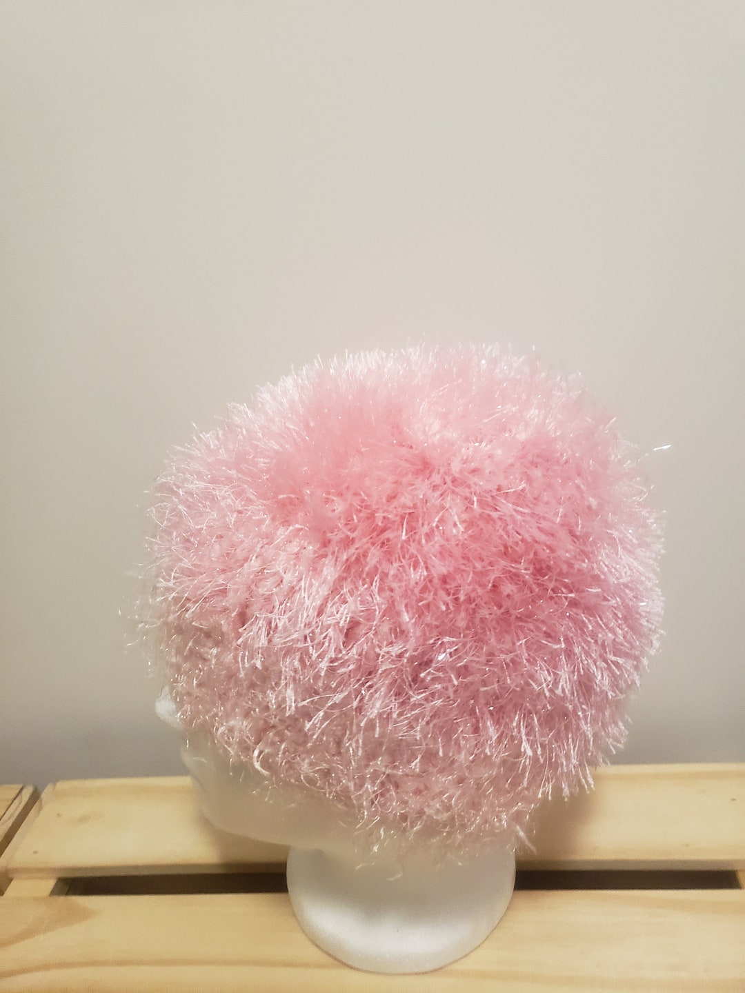 Pink Pull Over 60s Style Hat Bathing Cap Style Pink Crochet Hat One ...