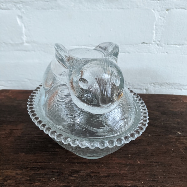 Glass Bunny Candy Dish - Etsy
